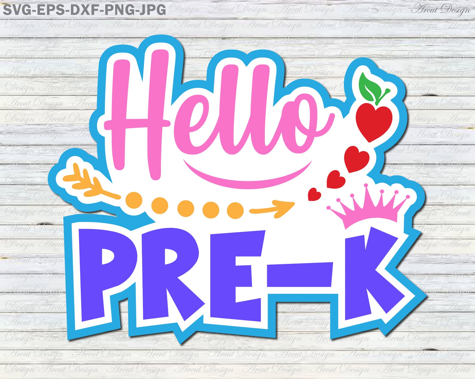 Hello PRE-K Svg, School Svg, Preschool Svg, Teacher Svg, Kindergarten ...