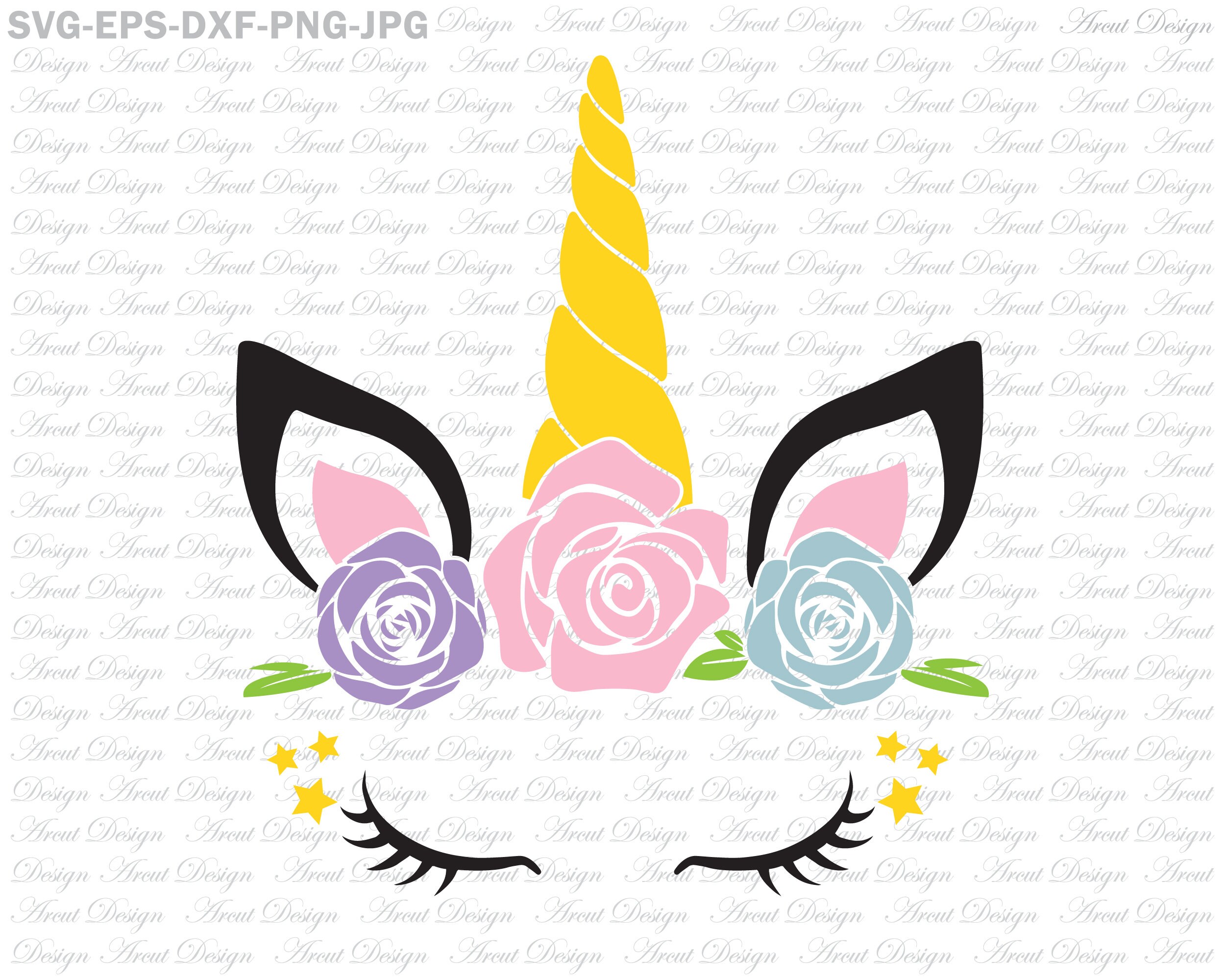 Unicorn Flower SVG Unicorn Head Svg Unicorn Face SVG | Etsy