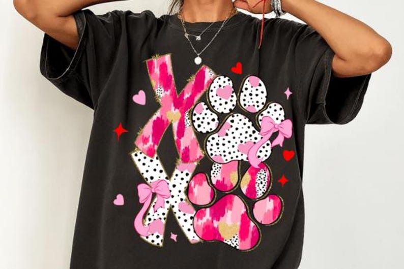 XOXO Paw Print PNG, Dog Paw Valentine - Etsy