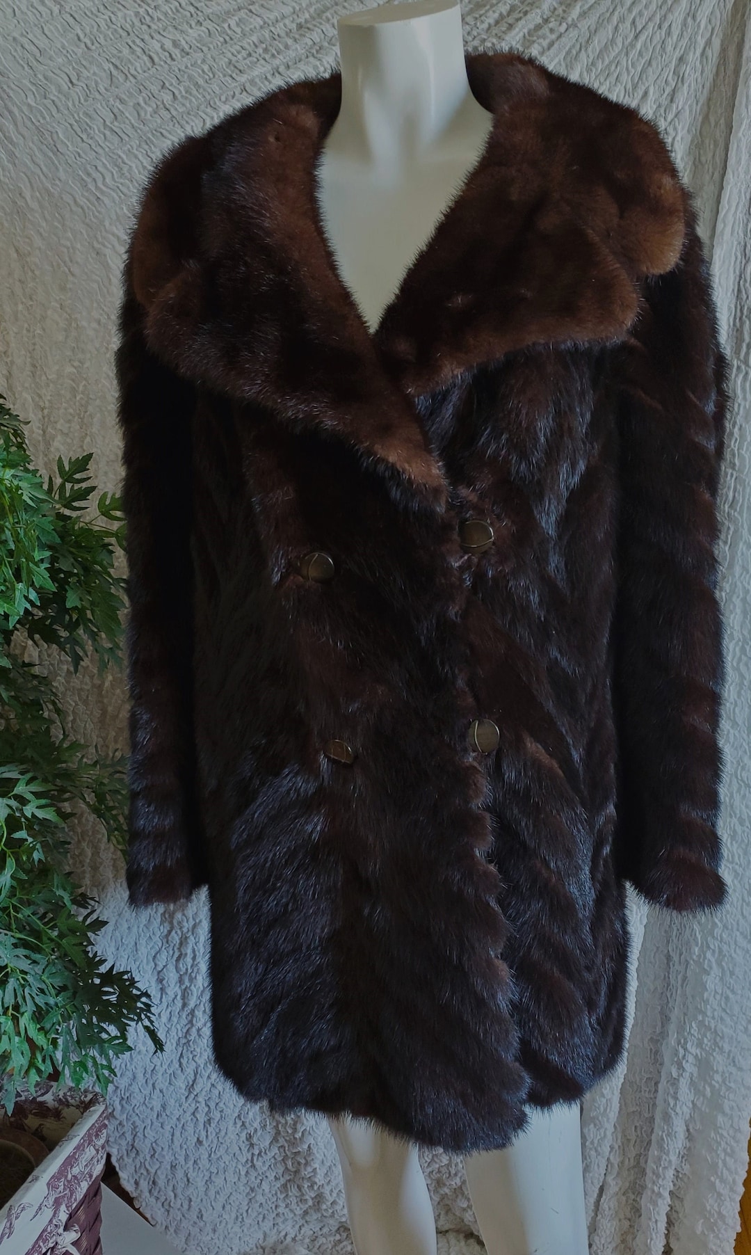 Vintage Dark Brown Ranch Mink Jacket Real Fur - Etsy