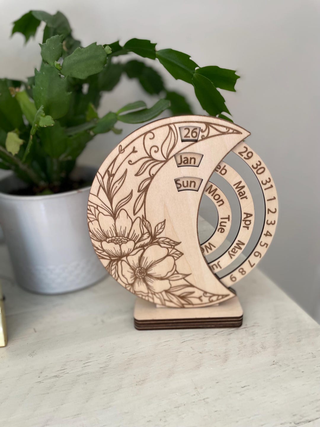 Handmade Laser Cut and Engraved Perpetual Calendar - Etsy