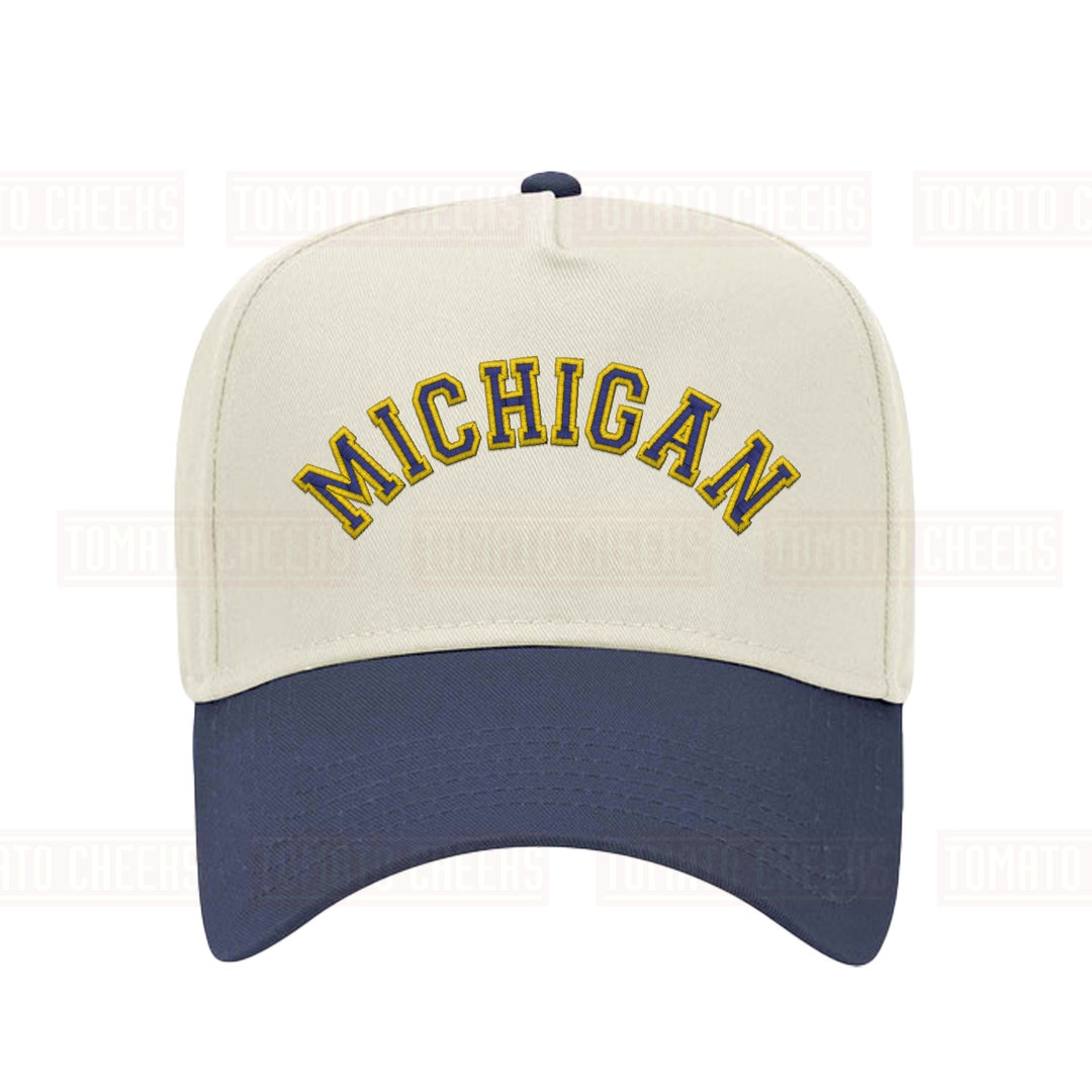 Michigan Two Tone Hat - Custom University Cap State Retro Block ...