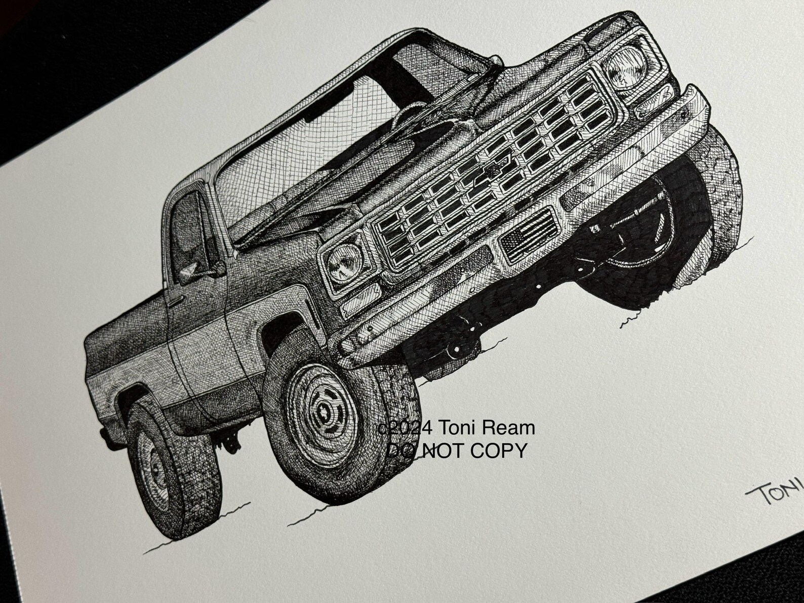 ORIGINAL Chevy Truck Sketch | Chevrolet Pickup Squarebody Classic Car ...