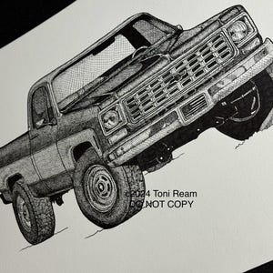 ORIGINAL Chevy Truck Sketch | Chevrolet Pickup Squarebody Classic Car ...