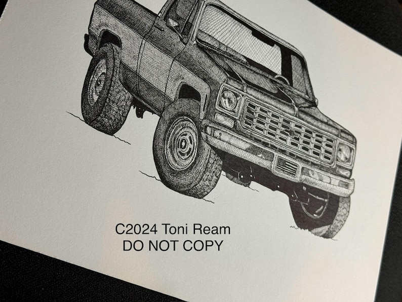 ORIGINAL Chevy Truck Sketch | Chevrolet Pickup Squarebody Classic Car ...