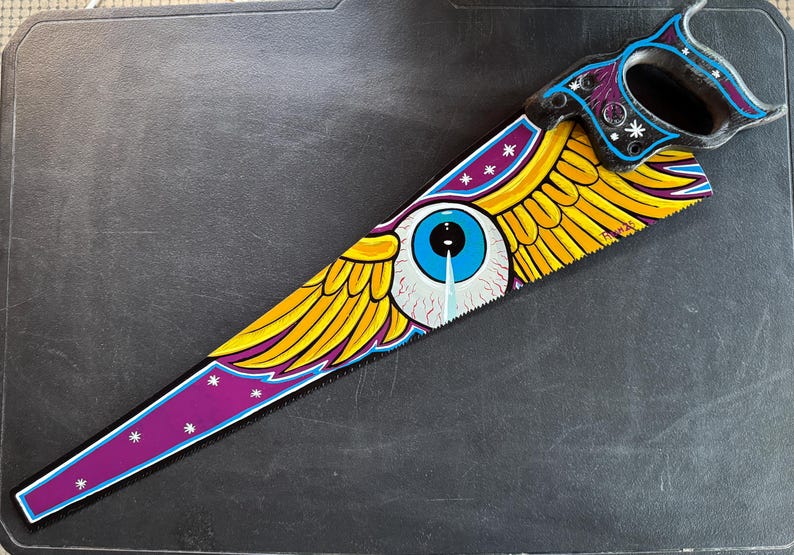 Vintage Hand Saw | Repurposed Garage Art Shop Mancave Woodshop Upcycled ...