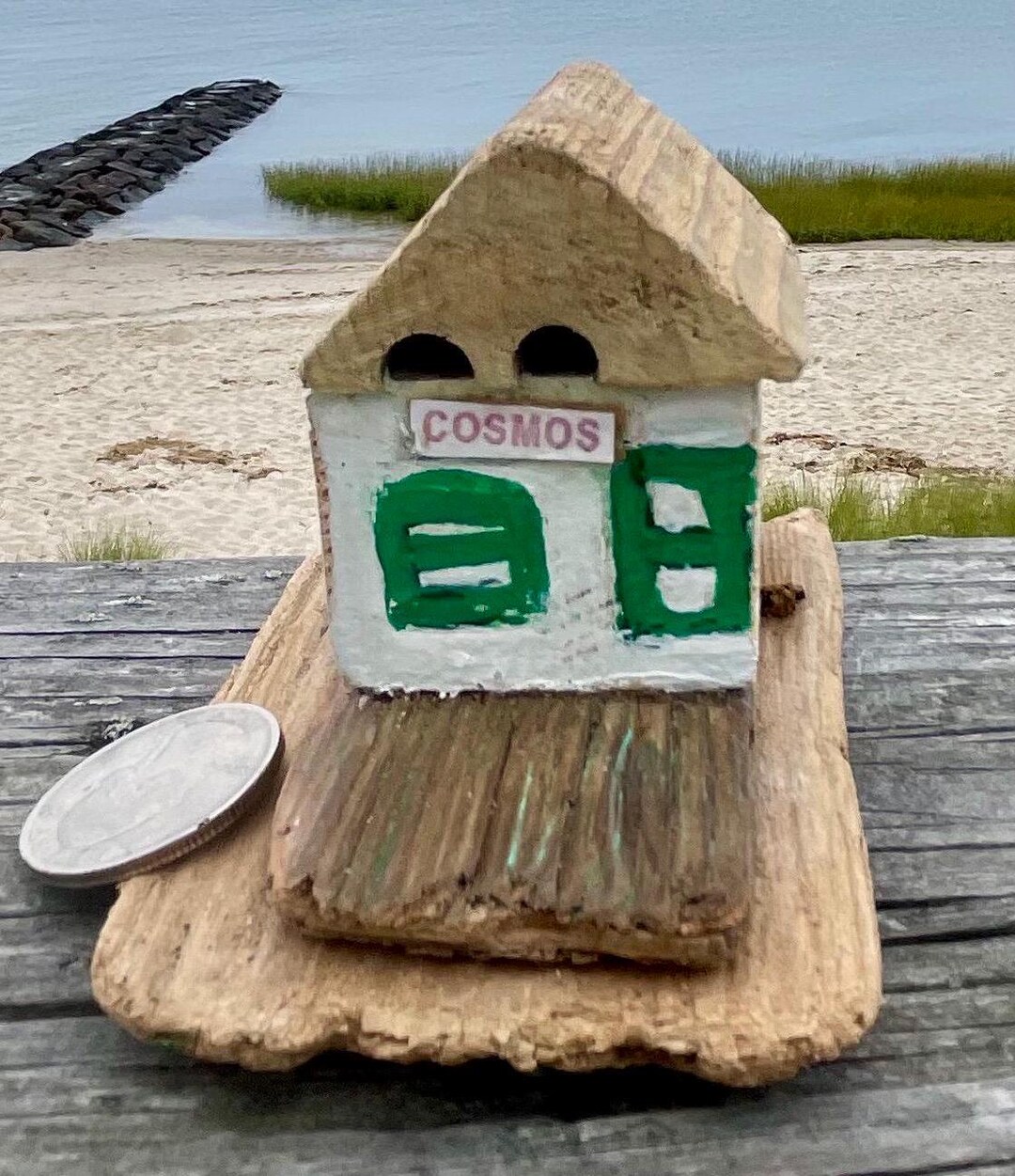 Iconic Cape Cod Mini Days Flower Cottage -cosmos Made From Driftwood ...