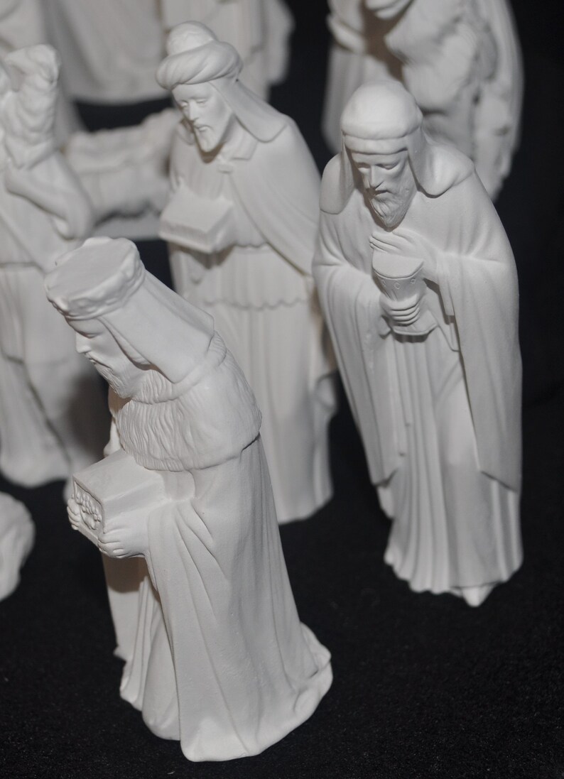 17 Piece Medium Ceramic Bisque Nativity Scene - Etsy