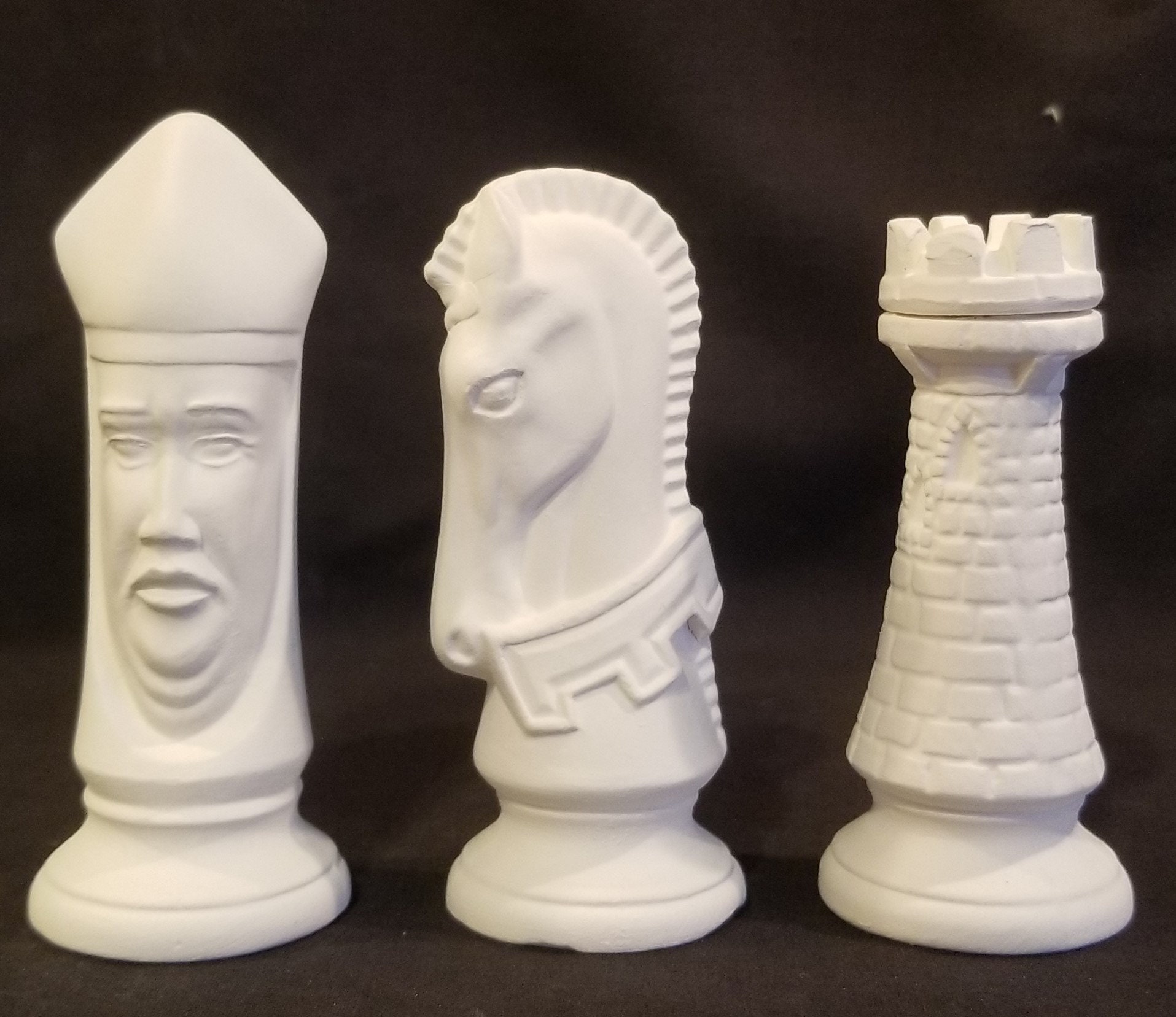 SMALL Ceramic Bisque Chess Set | Etsy