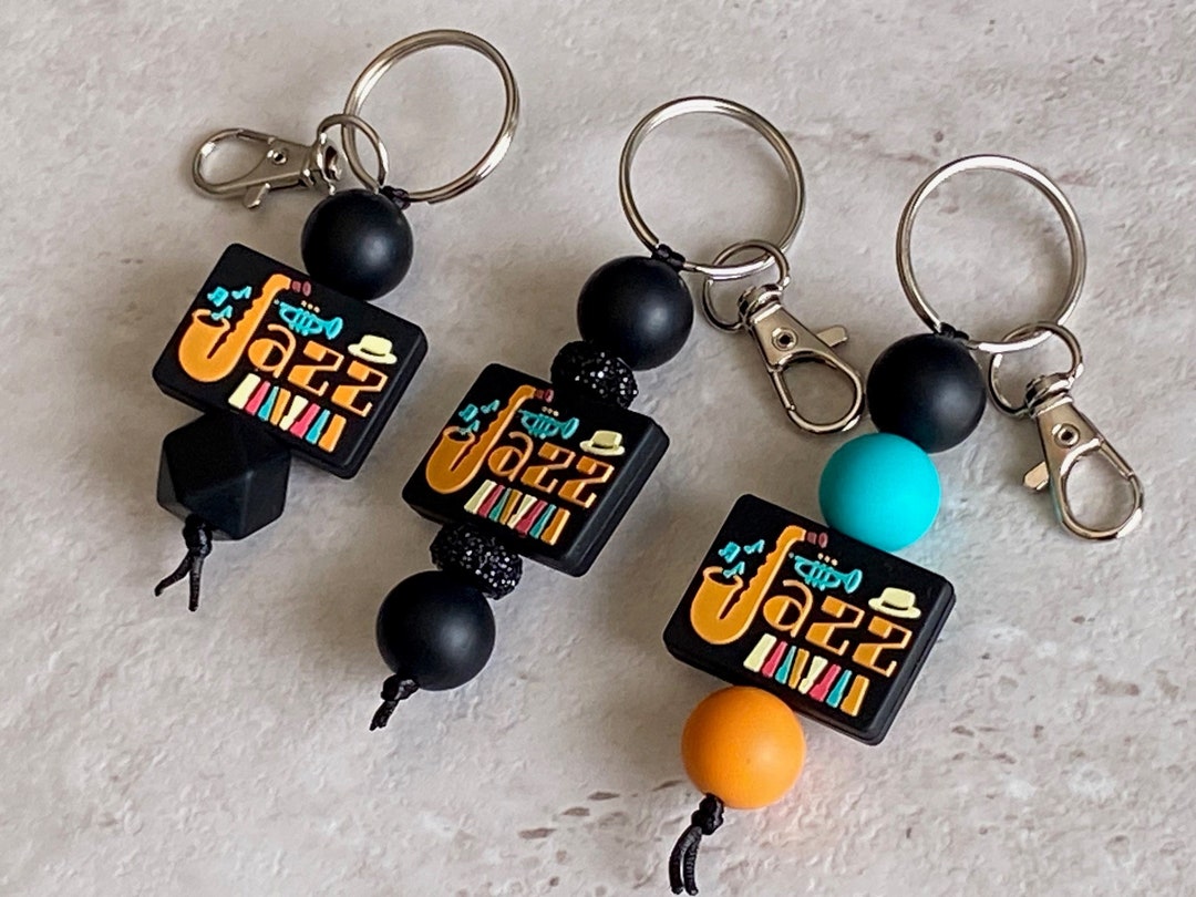 Jazz Keychain, Beaded Keychain, Jazz Music, Jazz Lover, Musician Gift ...