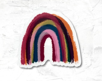 Clear Rainbow Floral Sticker. Weatherproof Vinyl Sticker. - Etsy