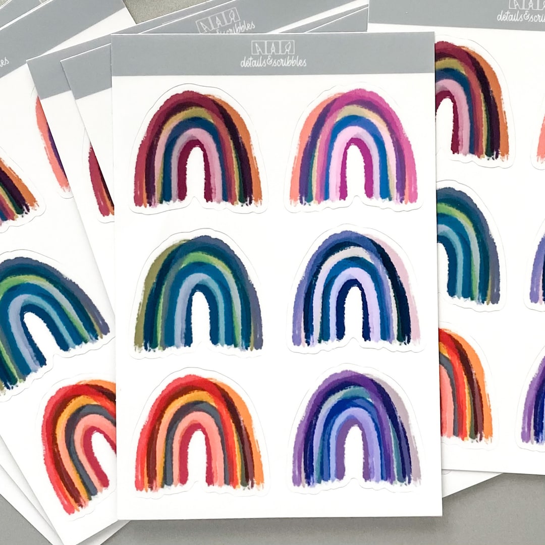 White Vinyl Rainbow Sticker Sheet - Etsy
