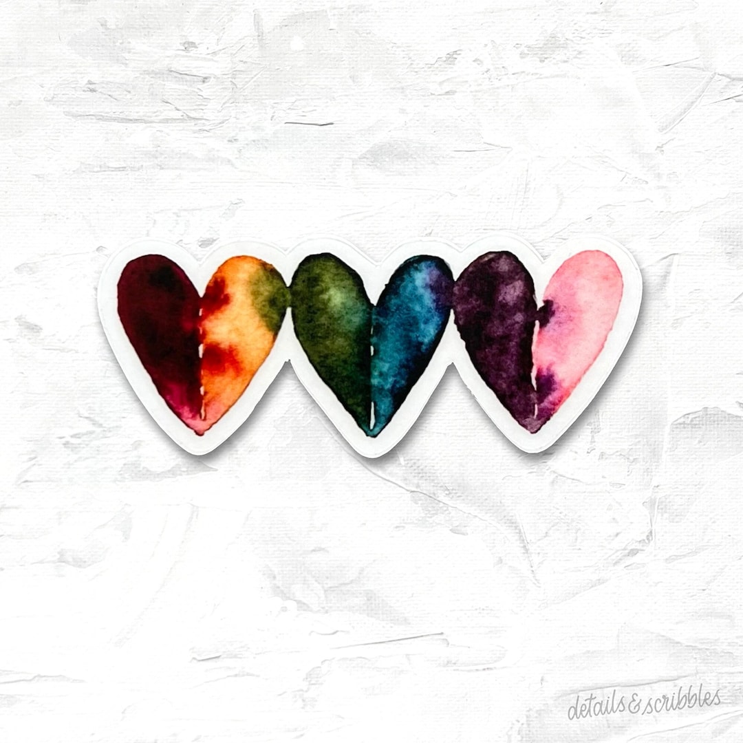 Clear Vinyl 3 Hearts Sticker - Etsy