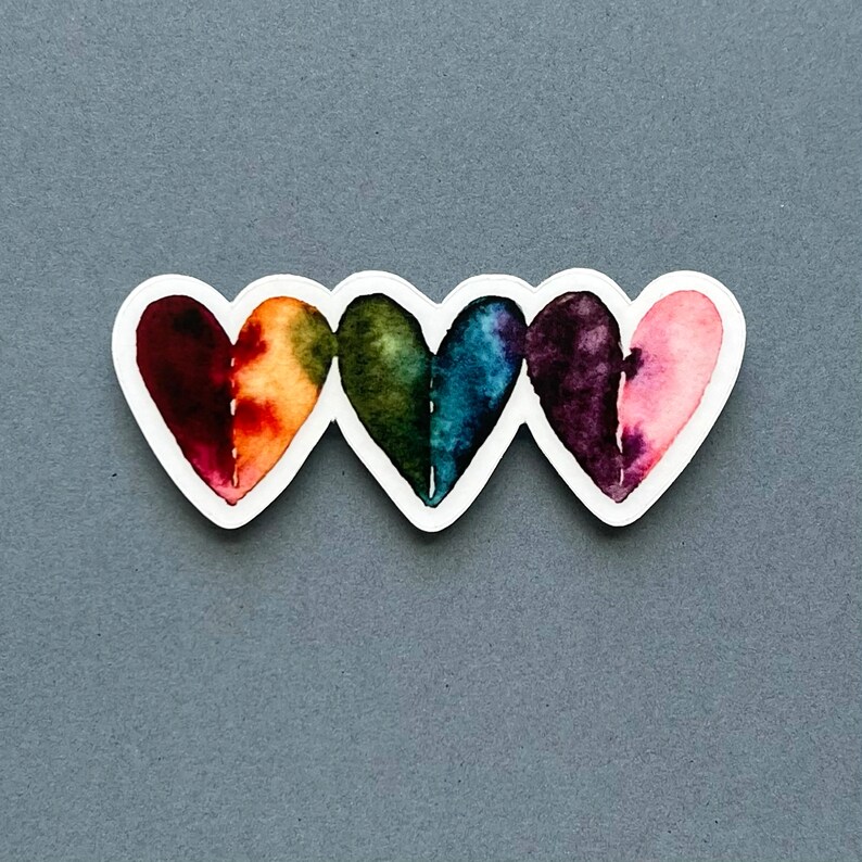 Clear Vinyl 3 Hearts Sticker - Etsy
