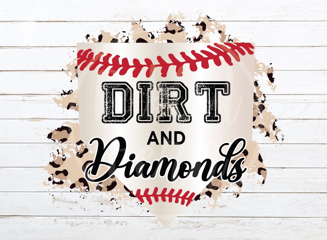 Dirt and Diamonds Baseball Softball With Cheetah Print Graphic PNG T ...