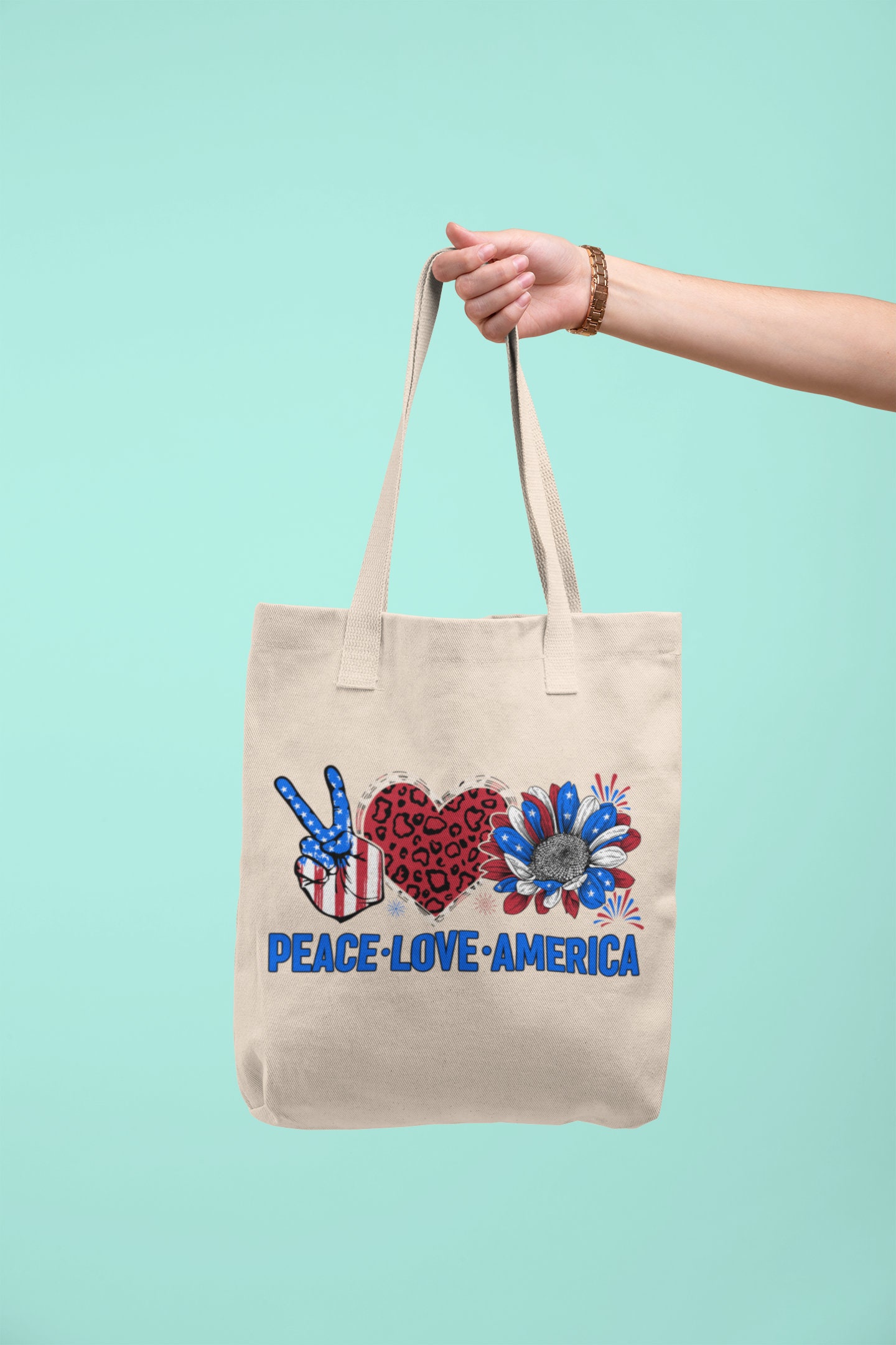 Peace Love America Peace Sign Cheetah Print Heart Sunflower Red, White ...