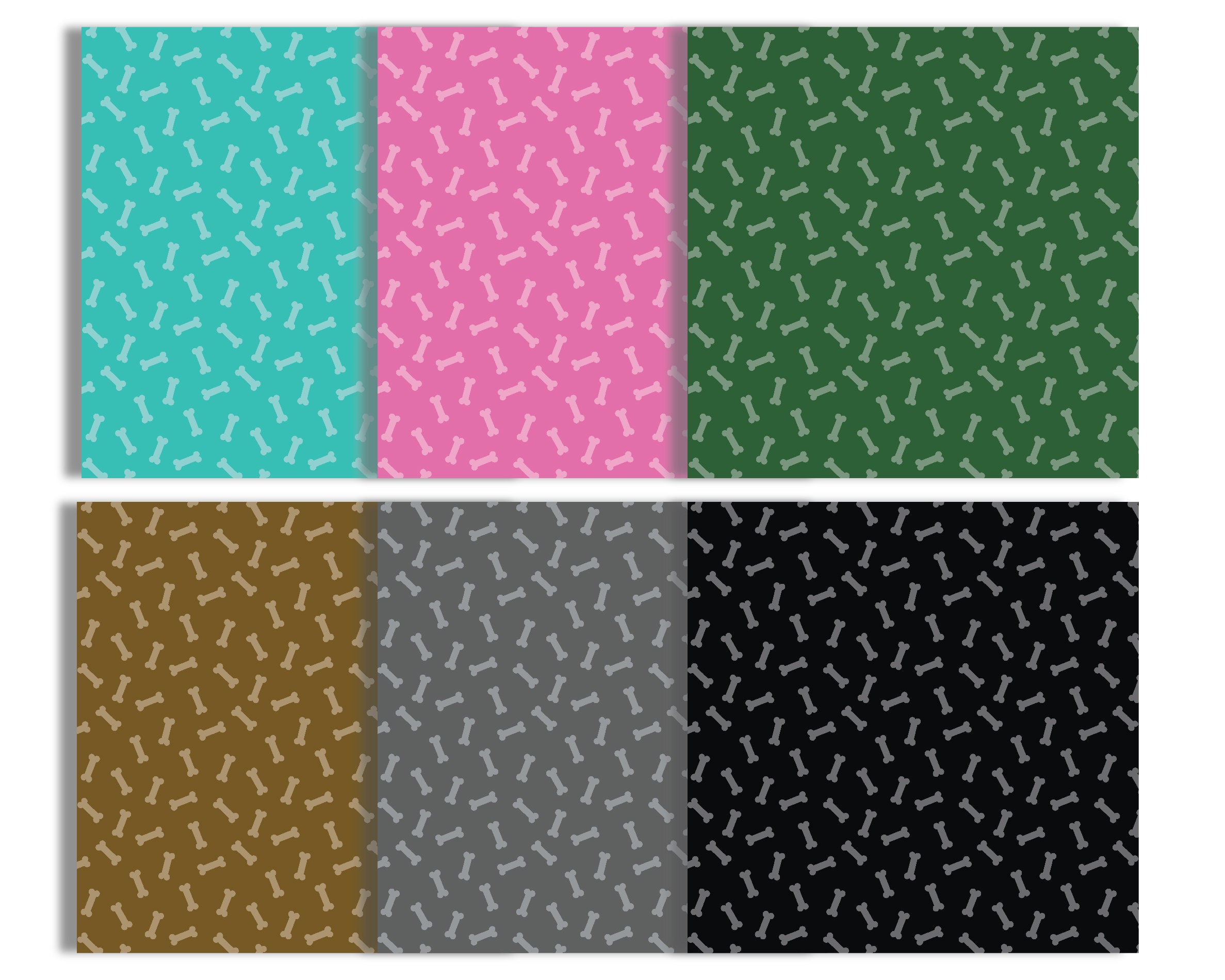 Dog Bone Pattern Paper 12" X 12" JPG Digital Download - 12 Files ...