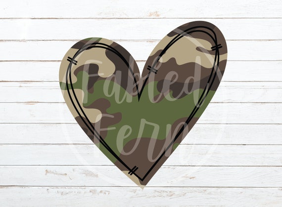 Camo Heart PNG Sublimation Camouflage Hearts Png Files | Etsy