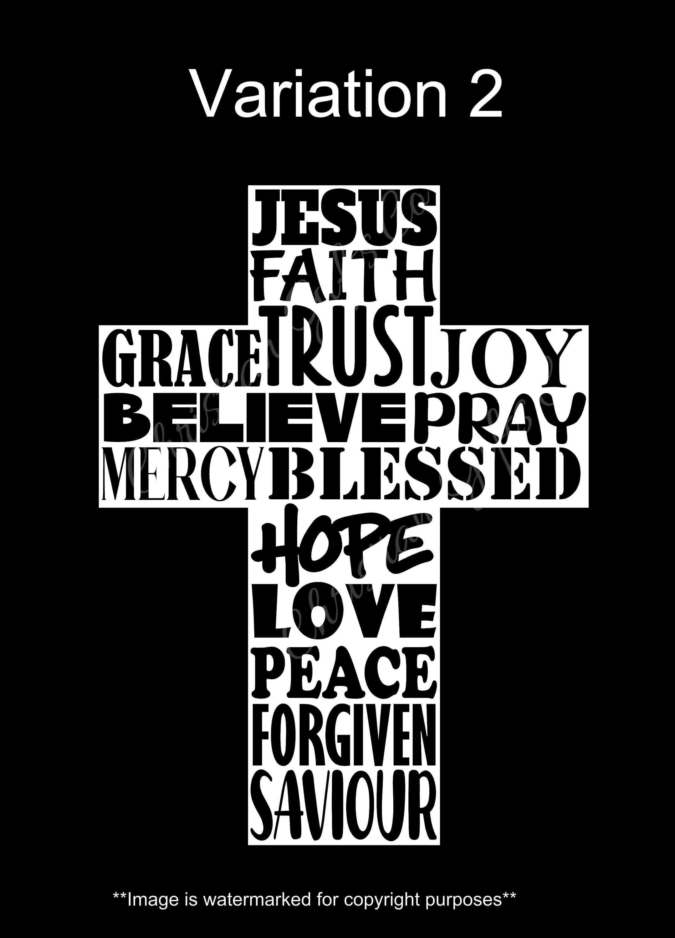 Cross Sticker, Christian Words, Typography, Cross Car Sticker, Window ...