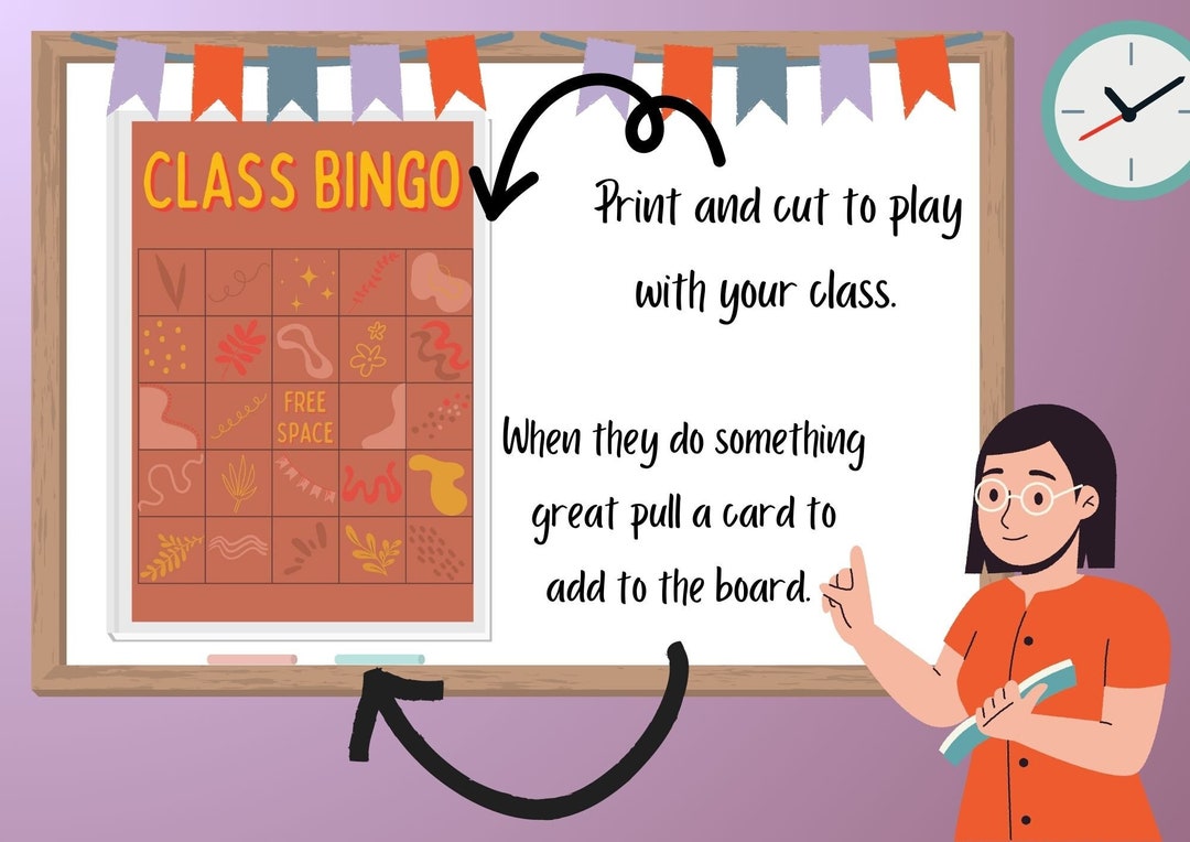 Pink Editable Behavioral Management Whole Class Bingo Canva - Etsy