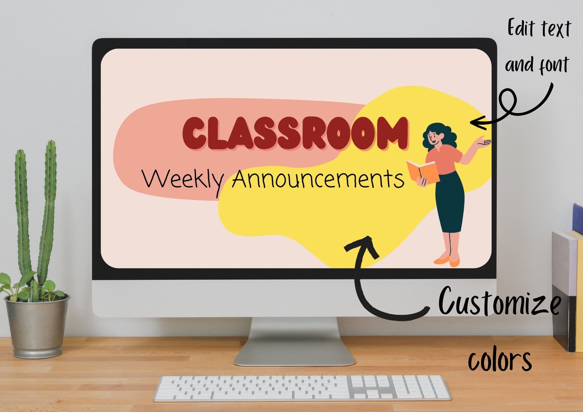 Pink Bubble Slideshow Presentation Editable Canva Template - Etsy