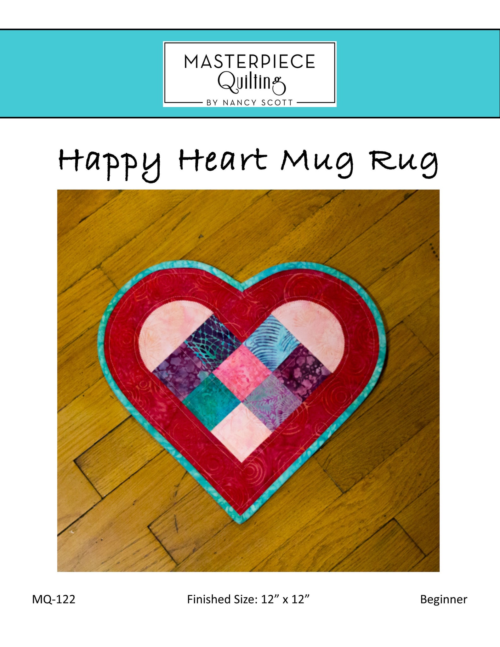 Happy Heart Mug Rug Quilt Pattern PDF Digital Download Valentines Gift ...