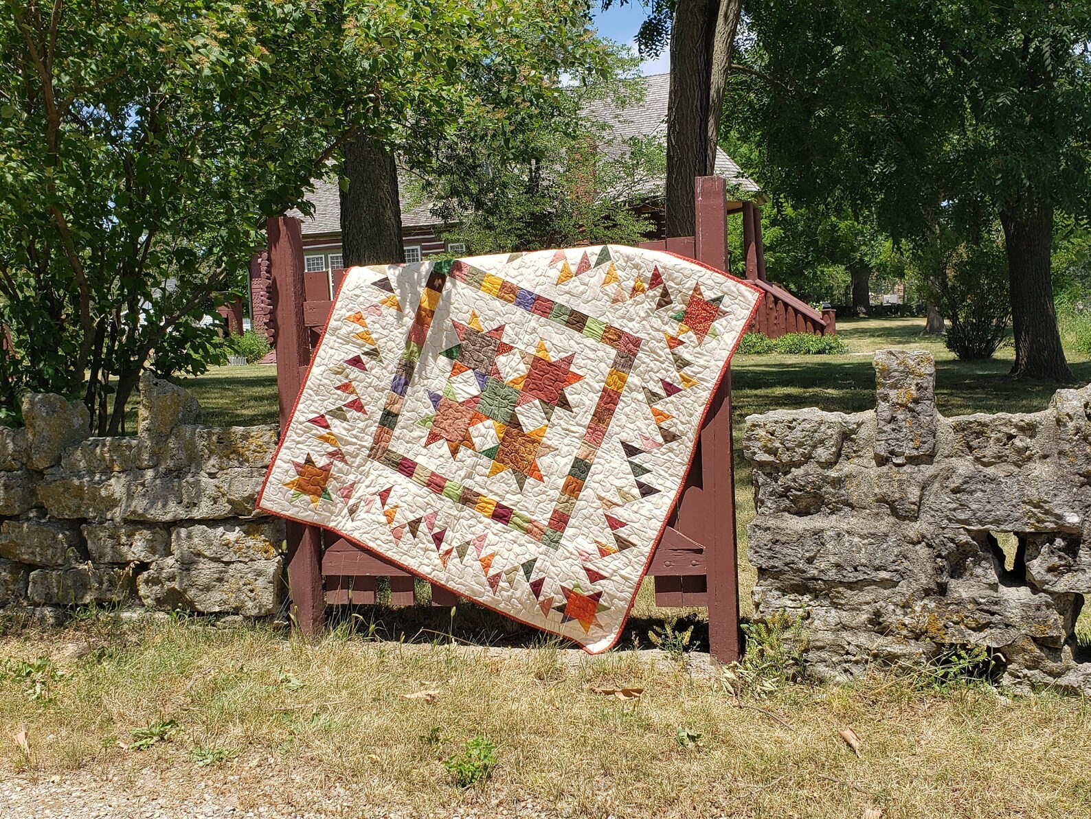 Autumn Stars Quilt Pattern PDF Digital Download Scrappy Fall Throw Home ...