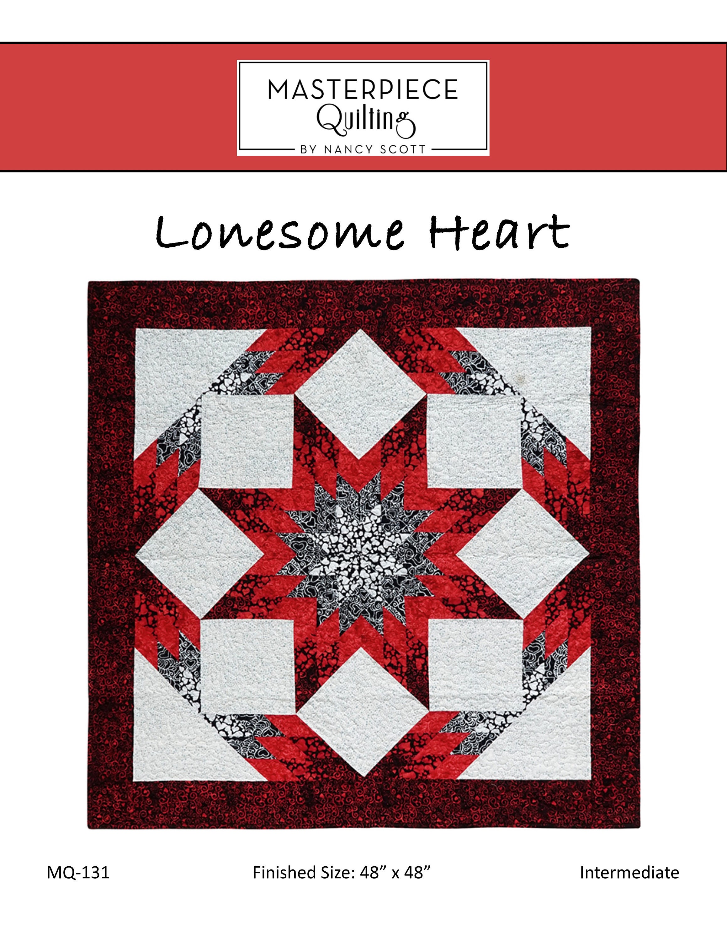 Lonesome Heart Quilt Pattern: Lone Star Wall Hanging (PDF Digital ...