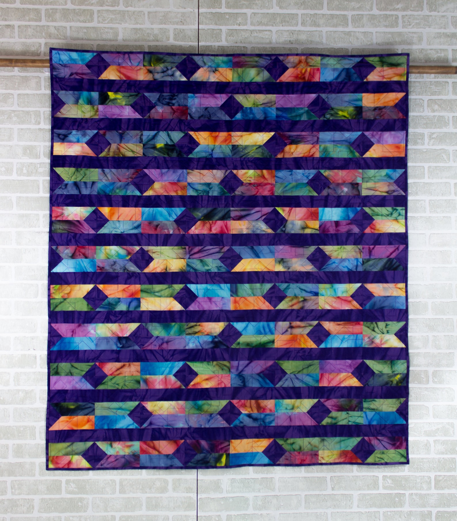 Sunburst Strips & Squares Quilt Print Pattern - Etsy