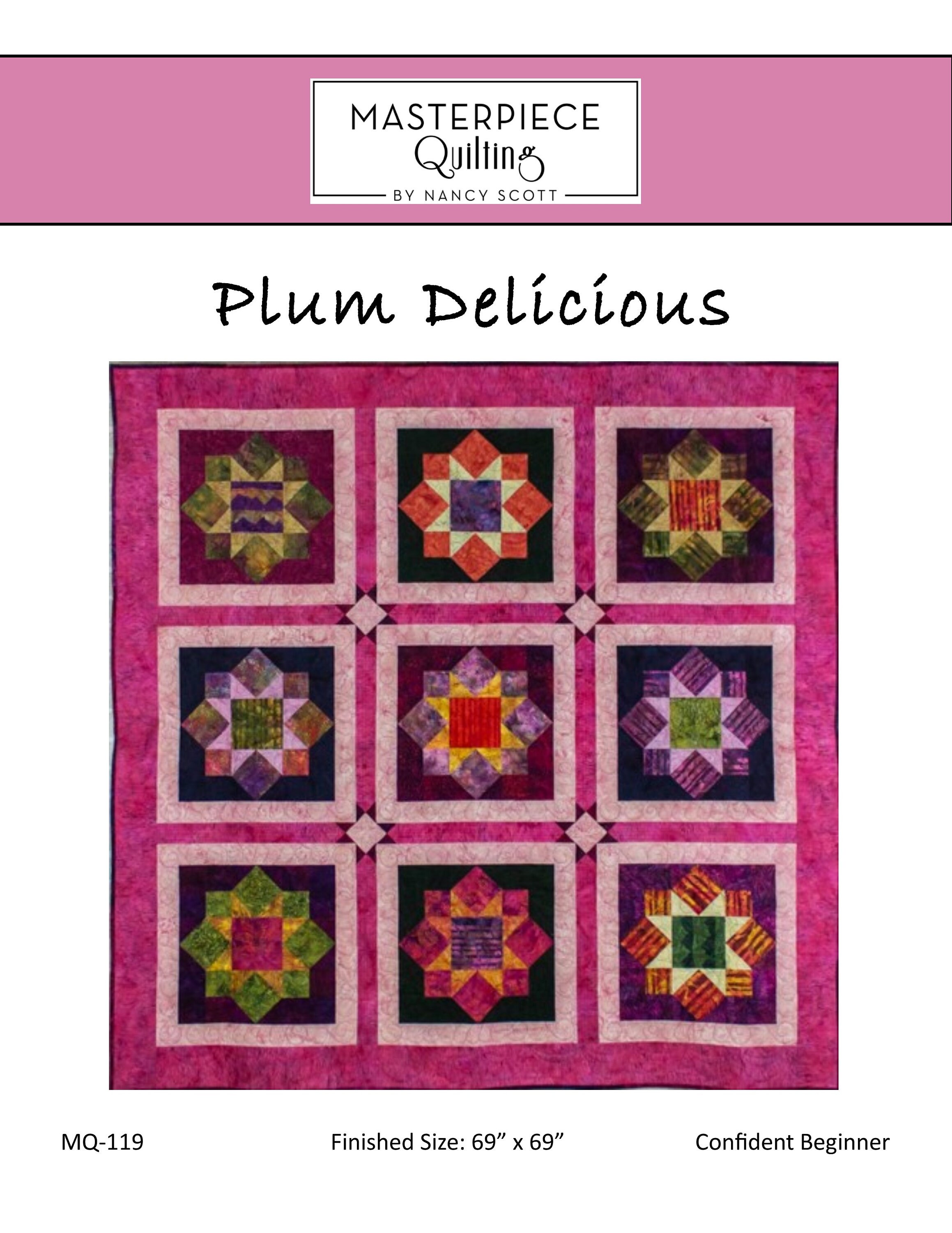 Plum Delicious Quilt Pattern PDF Digital Download Fat Quarter Design - Etsy