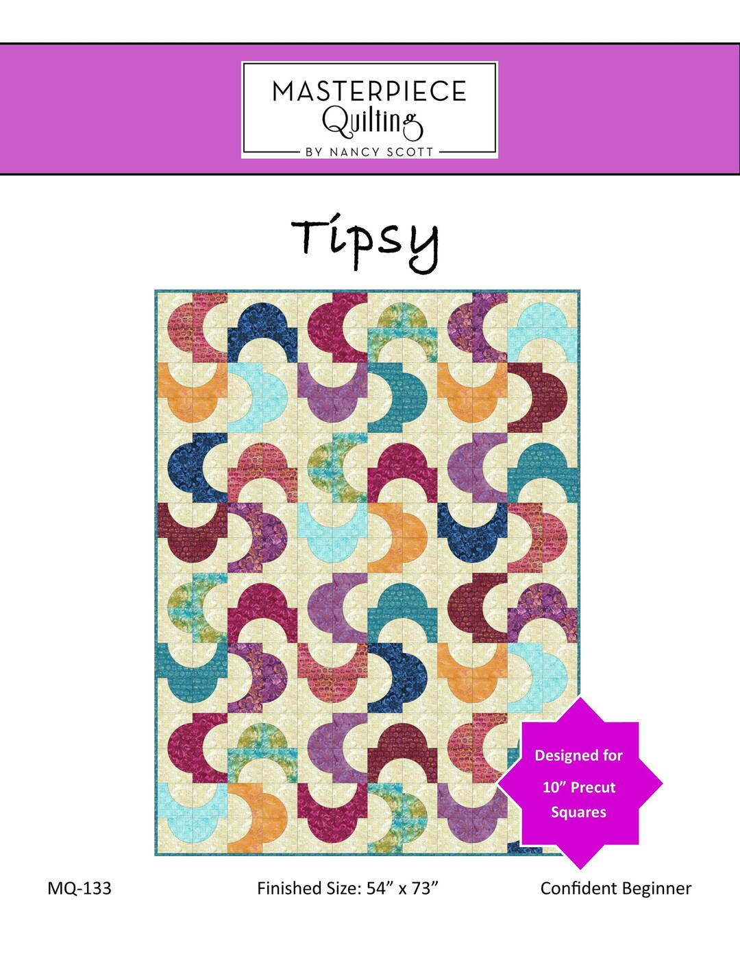 Tipsy Quilt Pattern PDF Digital Download Modern Drunkards Path Batik Quilt - Etsy