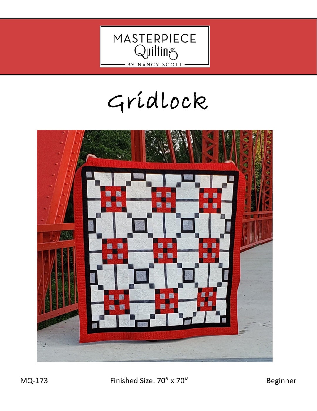 Gridlock PDF Digital Quilt Pattern Modern Contemporary Beginner Quilt ...