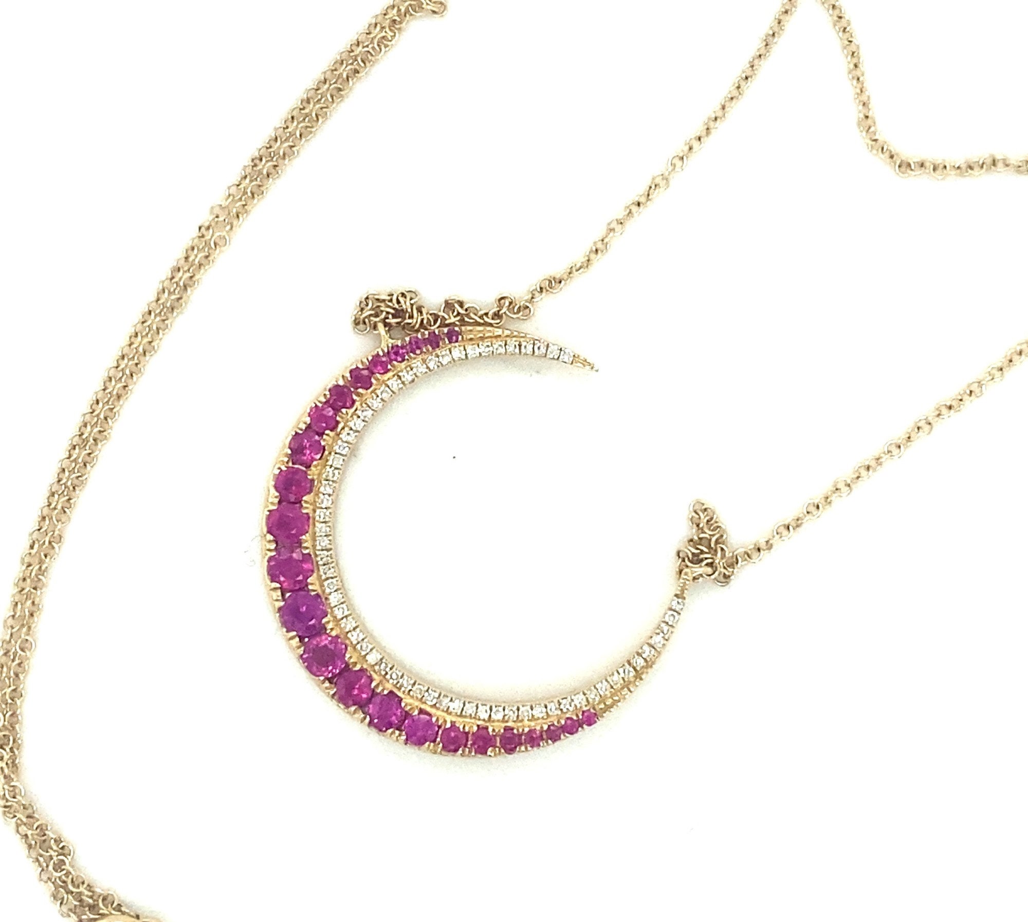 Crescent Moon Ruby Necklace - Etsy