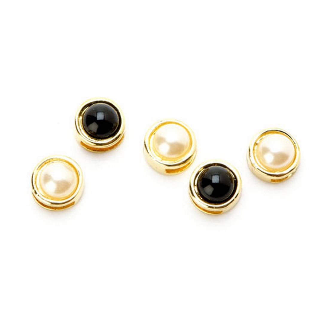 Gold Pearl Sliders - Black and White - 1999-6513 - Etsy