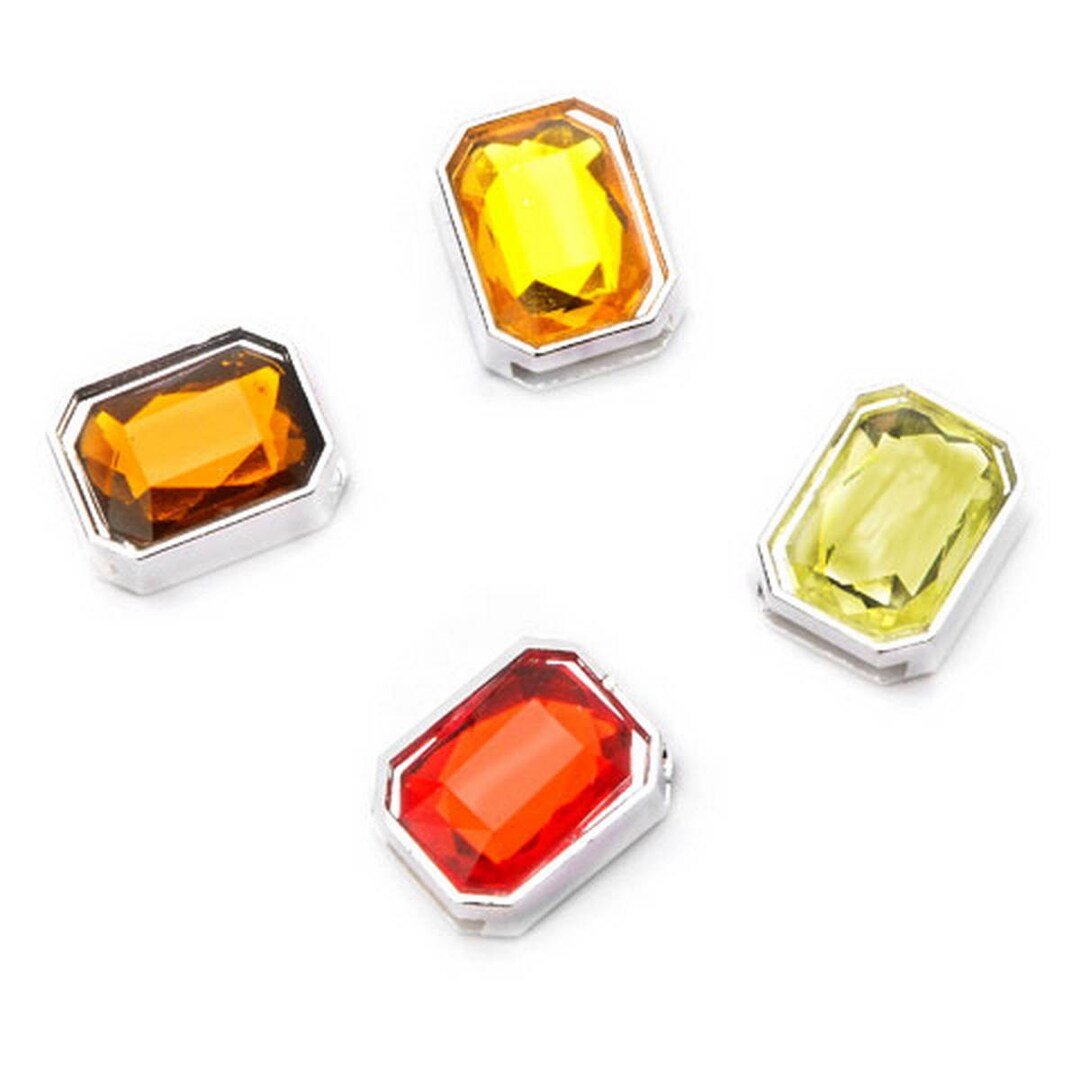 Silver Gem Sliders - Earth Tones - 4 Pieces - Etsy