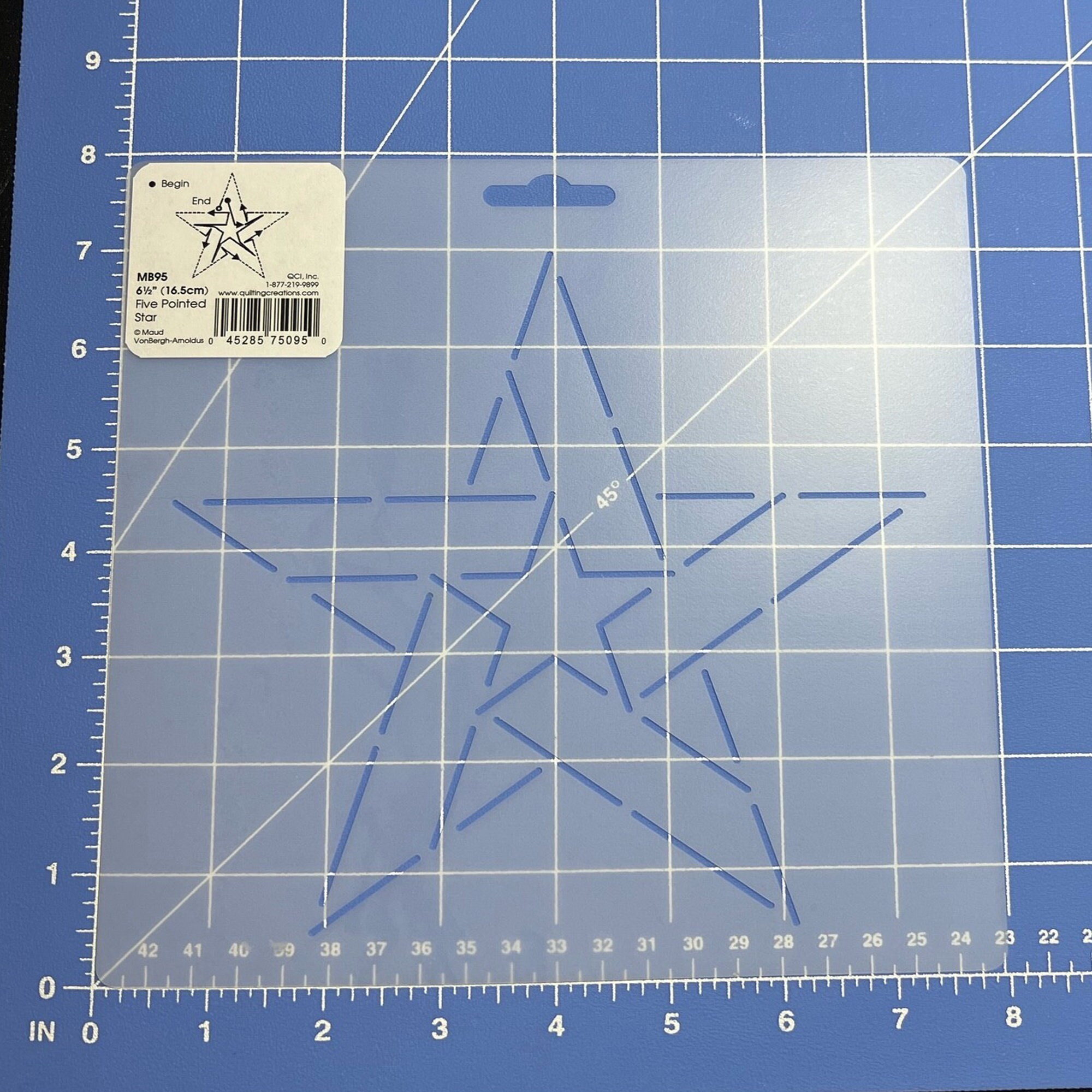 Five Pointed Star 6.5" Quilting Stencil -MB95 - Etsy
