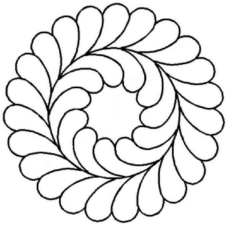 8" Feather Circle Quilting Stencil - 0411 - Etsy