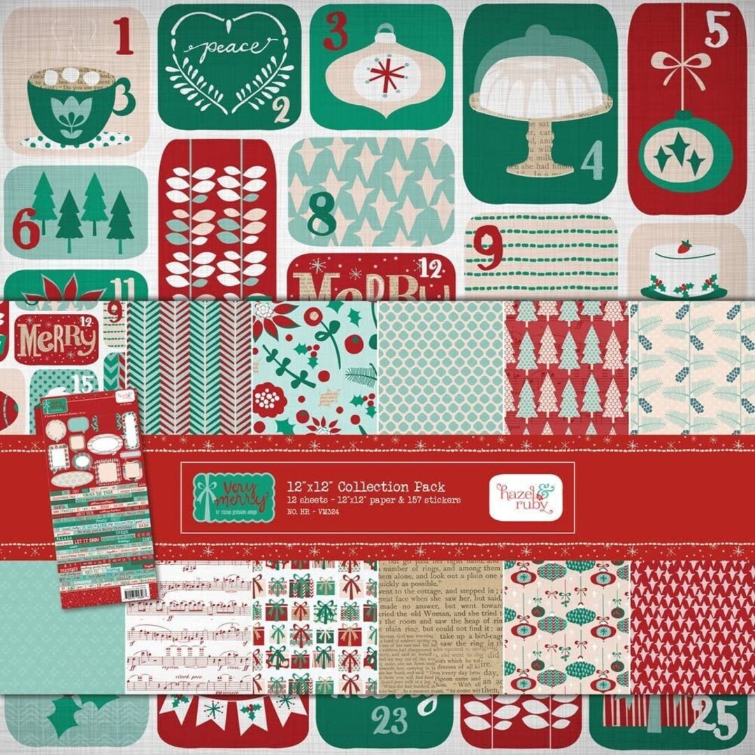 Hazel & Ruby Very Merry Christmas 12x12 Paper and Sticker Kit VM324 - Etsy
