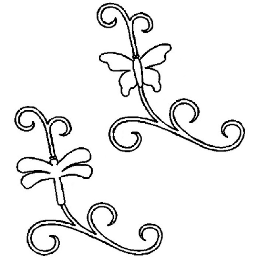 Butterfly & Dragonfly Scroll 6.5" Quilting Stencil - BJ46 - Etsy