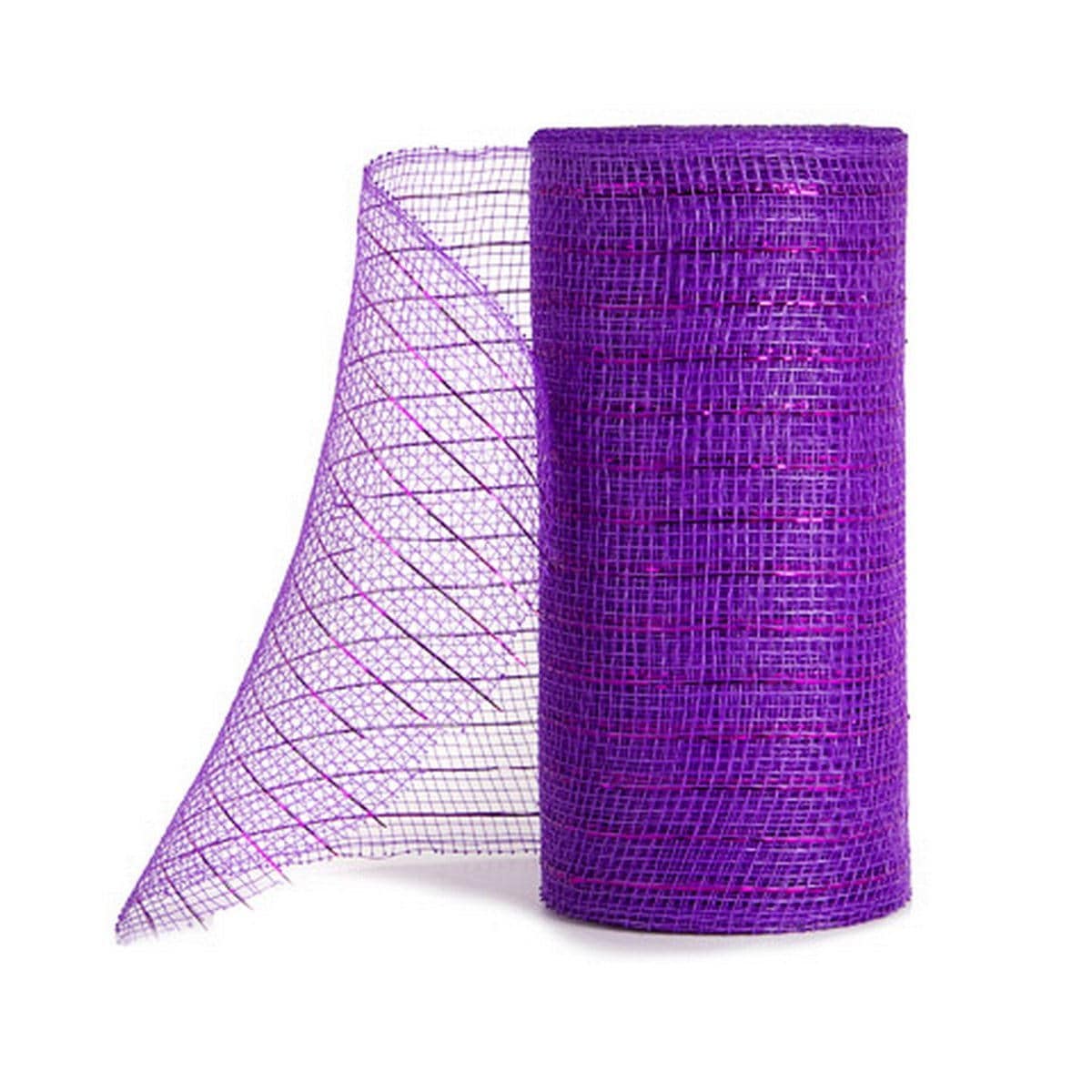 Metallic Mesh in Purple W/ Purple Foil - 6 Inches X 10 Yards - 2953-242 ...