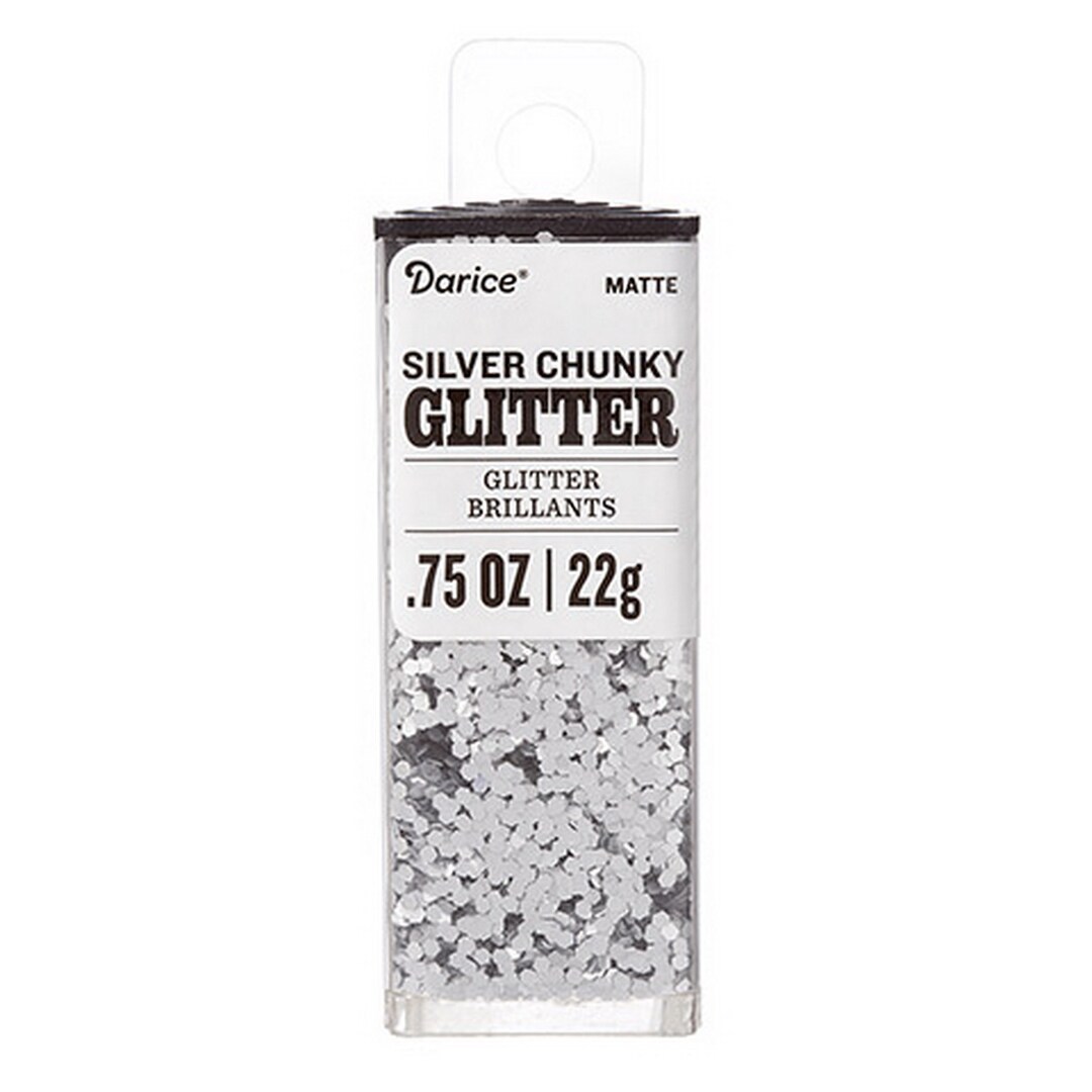 Darice Chunky Glitter: Silver Matte, 0.75 Ounces – 30054266 - Etsy
