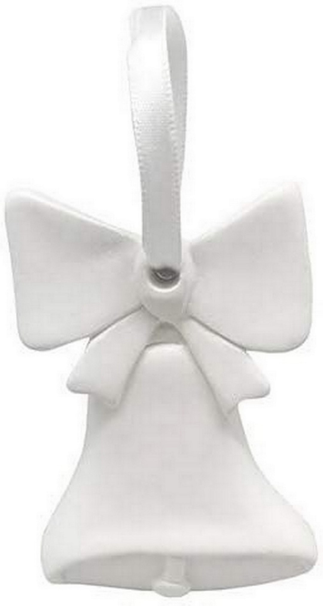 Darice Plaster Bell With Bow Holiday Ornaments, 2 X 3.25 Inches, White ...