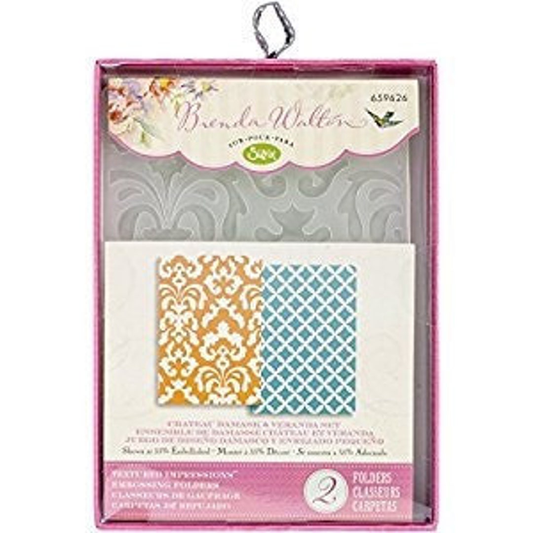 Sizzix Textured Impressions A6 Embossing Folders, Chateau Damask and ...