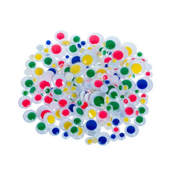 White Wiggle Eyes With Colored Pupils Assorted Sizes 200 | Etsy