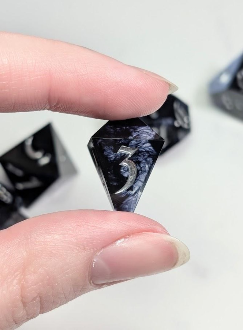 Dark Smokey Resin Dice Set – Sharp Edge RPG Gaming Dice - Etsy