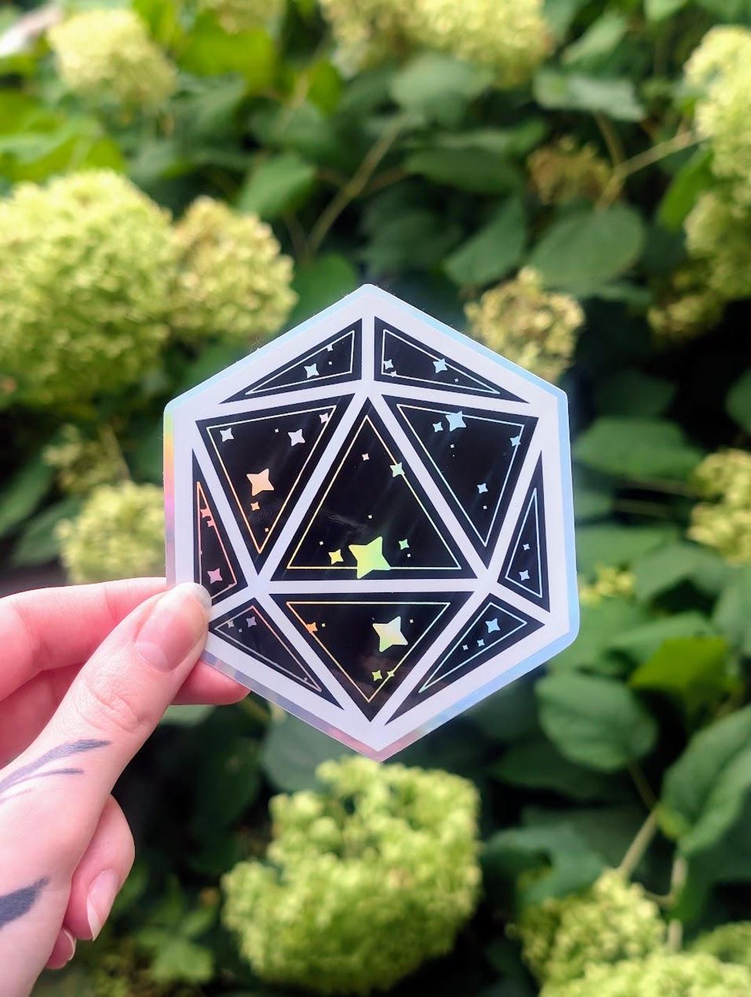 Large 4" D20 Glitter Holographic Sticker - Dnd / Pathfinder, TTRPG - Etsy