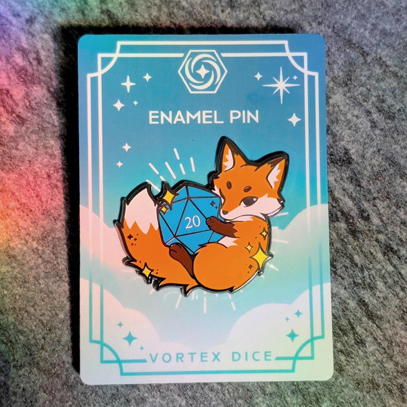 Fox D20 Enamel Pin | Dnd TTRPG Gift - Etsy