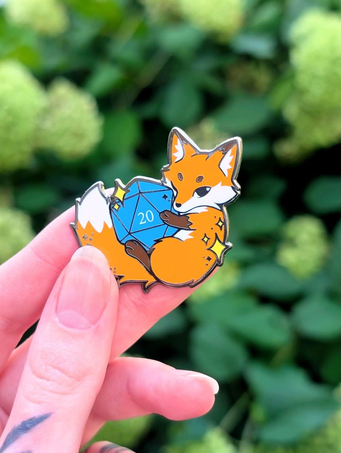 Fox D20 Enamel Pin | Dnd TTRPG Gift - Etsy