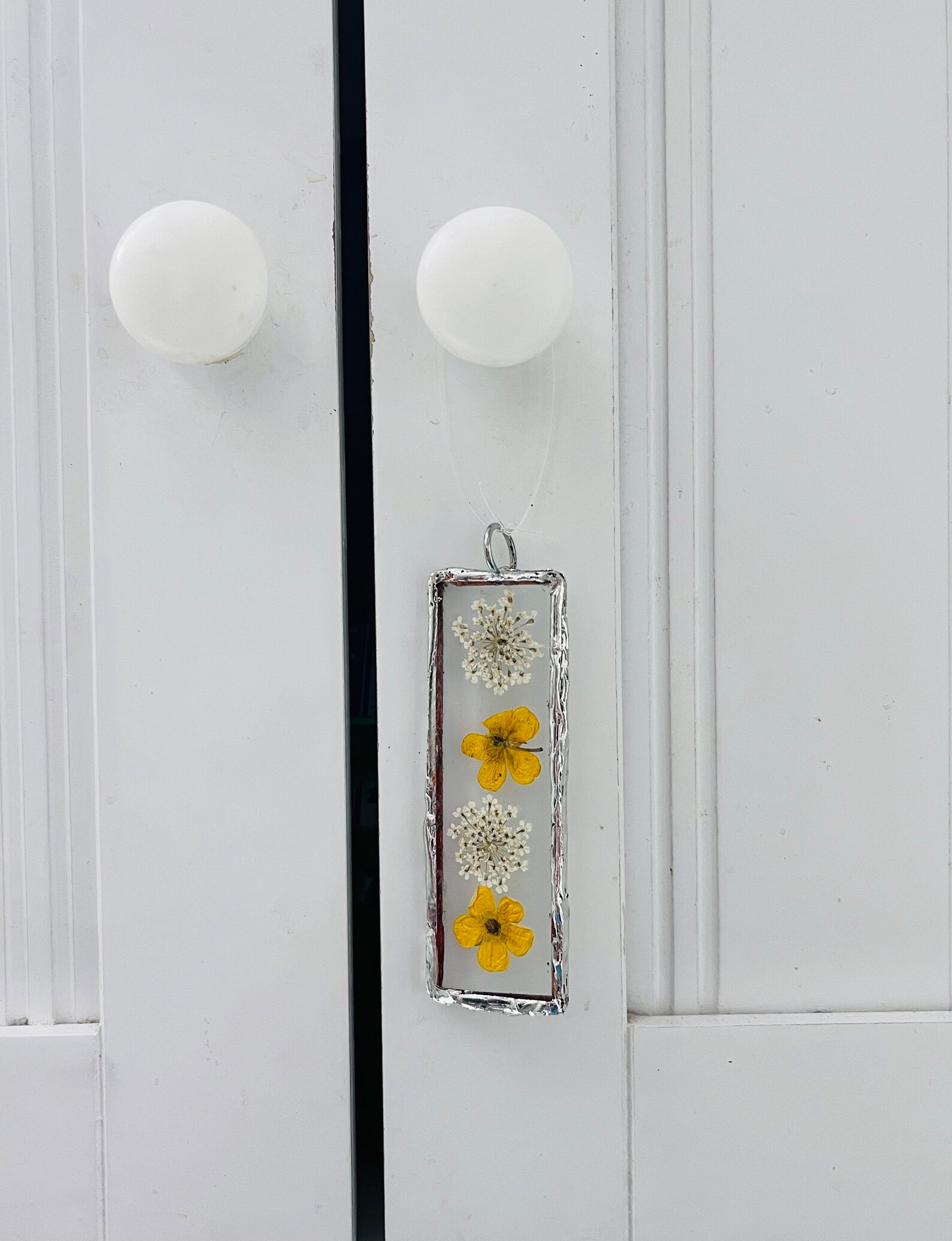 Stained Glass Hanging Flower Ornament, Hanging Charm, Hand Made - Etsy