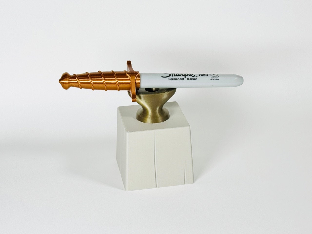 3D Printed Sharpie Sword in Stone Pen Holder - Novelty Desk Art - Etsy